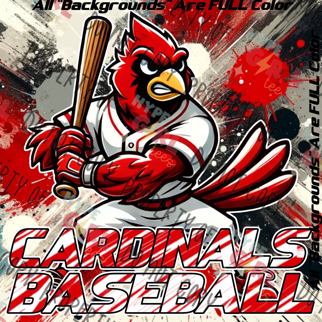 Cardinals Baseball / Softball Mascot PNG Digital File. Red & White ...