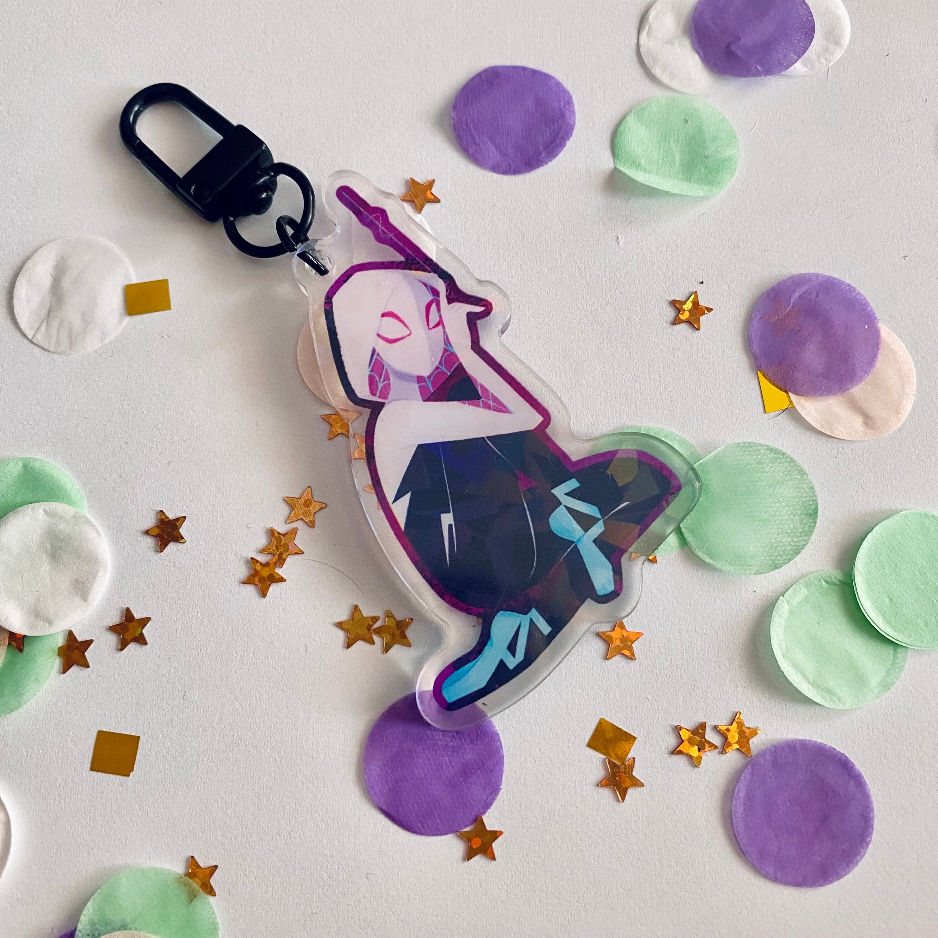 Gwen Stacy Spider-man Across the Spider-verse Holographic Keychain ...