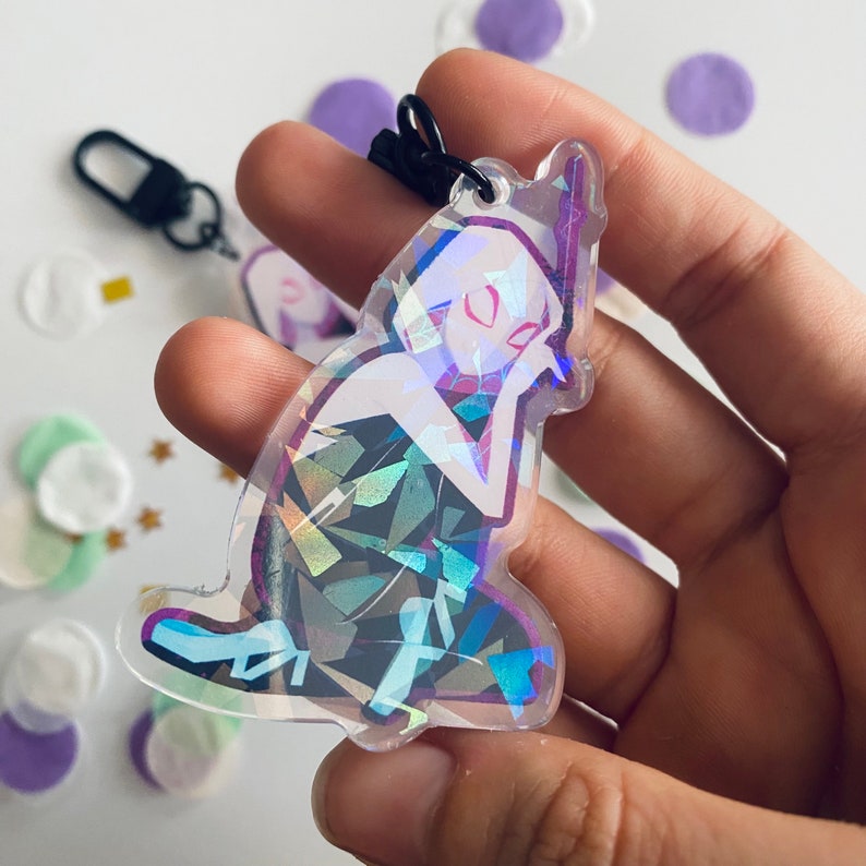 Gwen Stacy Spider-man Across the Spider-verse Holographic Keychain ...