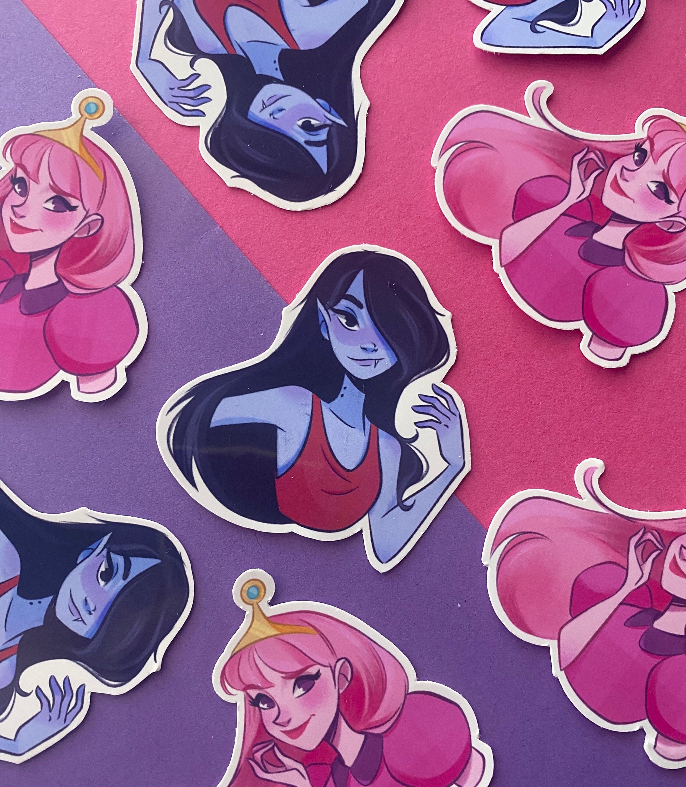 Marceline and Princess Bubblegum Acrylic Keychains / Vinyl Stickers ...