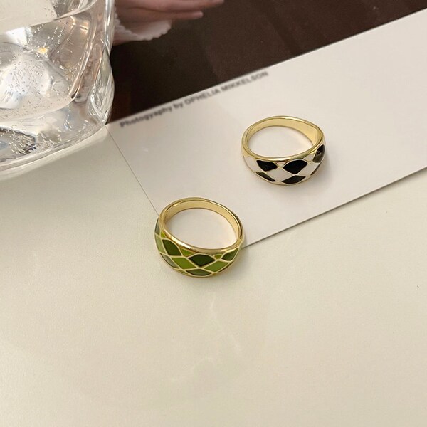 Checkerboard Ring - Etsy