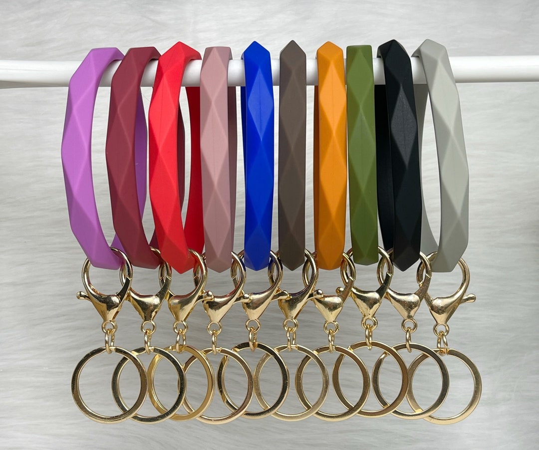 Silicone Bangle Keychain: Flexible Wristlet Keyring With Gold Clasp - Etsy