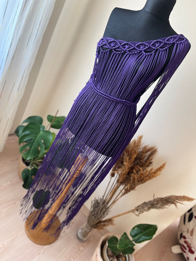 Macrame Dress Macrame Clothing Hand Knit Costume - Etsy