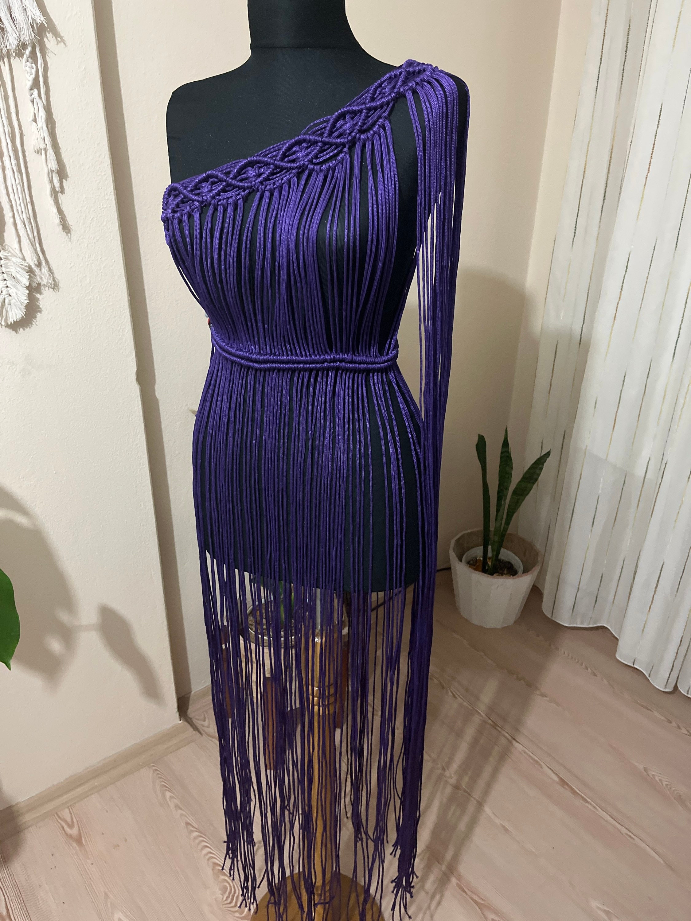 Macrame Dress Macrame Clothing Hand Knit Costume - Etsy