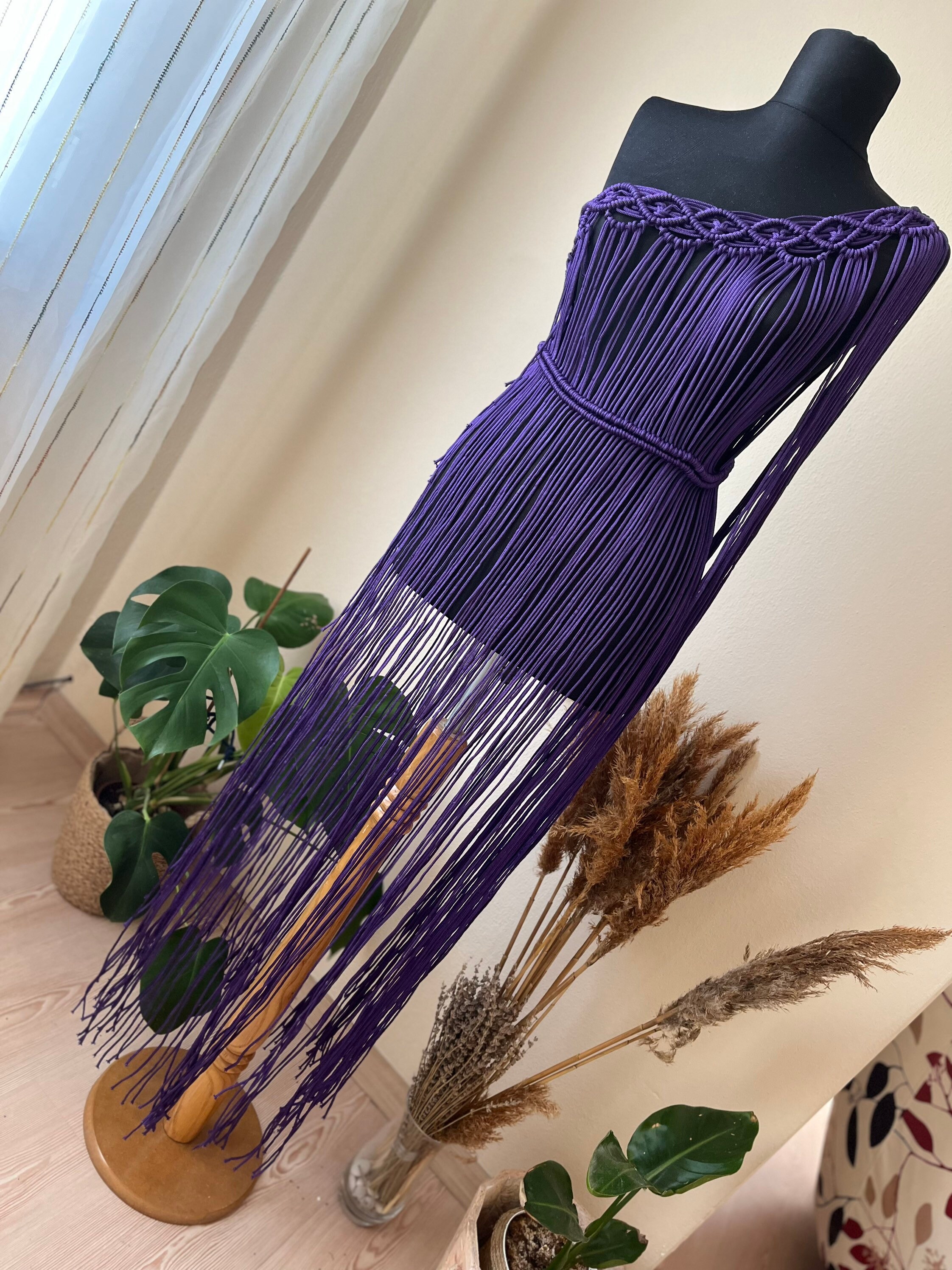 Macrame Dress Macrame Clothing Hand Knit Costume - Etsy