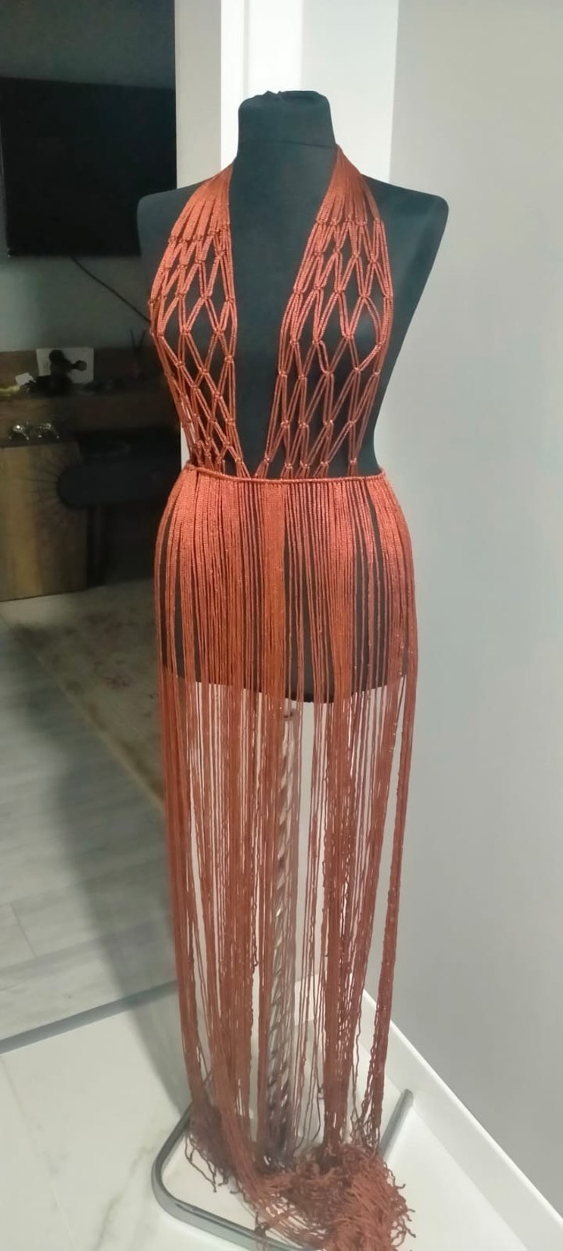 Macrame Dress Bohemian Macrame Dress for Photoshoot Boho - Etsy