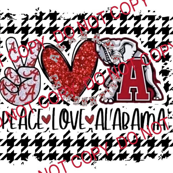 Peace Love Alabama Svg - Etsy