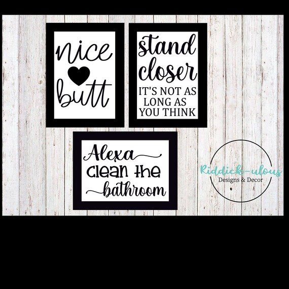 SVG ONLY Small Bathroom Sign Bundle - Etsy