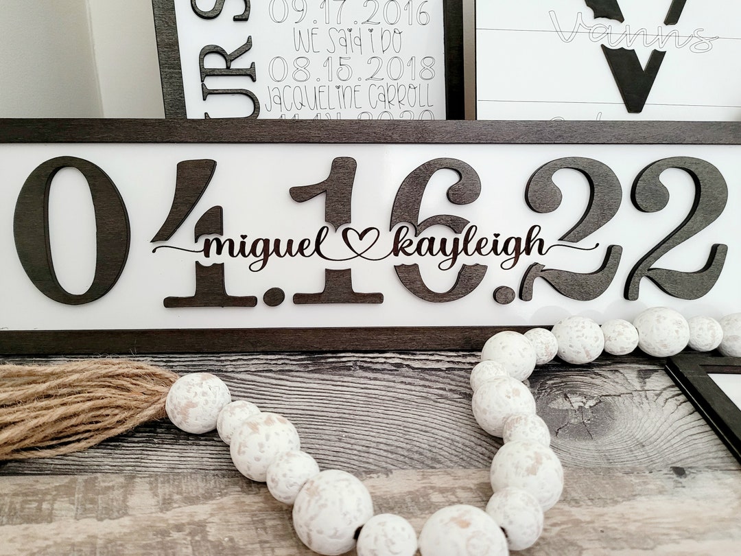 SVG ONLY Wedding Date With Names Cut Out - Etsy