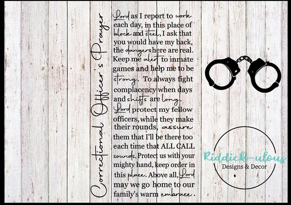 SVG ONLY Correctional Officer Prayer - Etsy