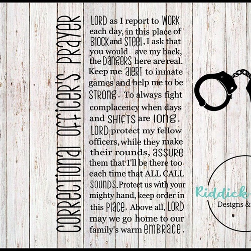 SVG ONLY Correctional Officer Prayer - Etsy Finland
