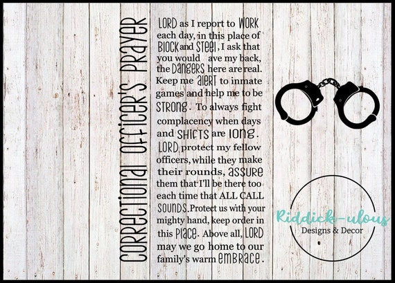 Wall Décor Wall Hangings Signs Correctional Officer Prayer SVG ONLY ...