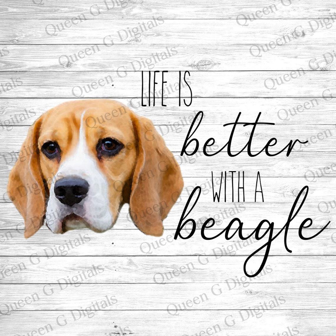 Watercolor Beagle PNG, Life is Better With a Beagle, Beagle PNG ...