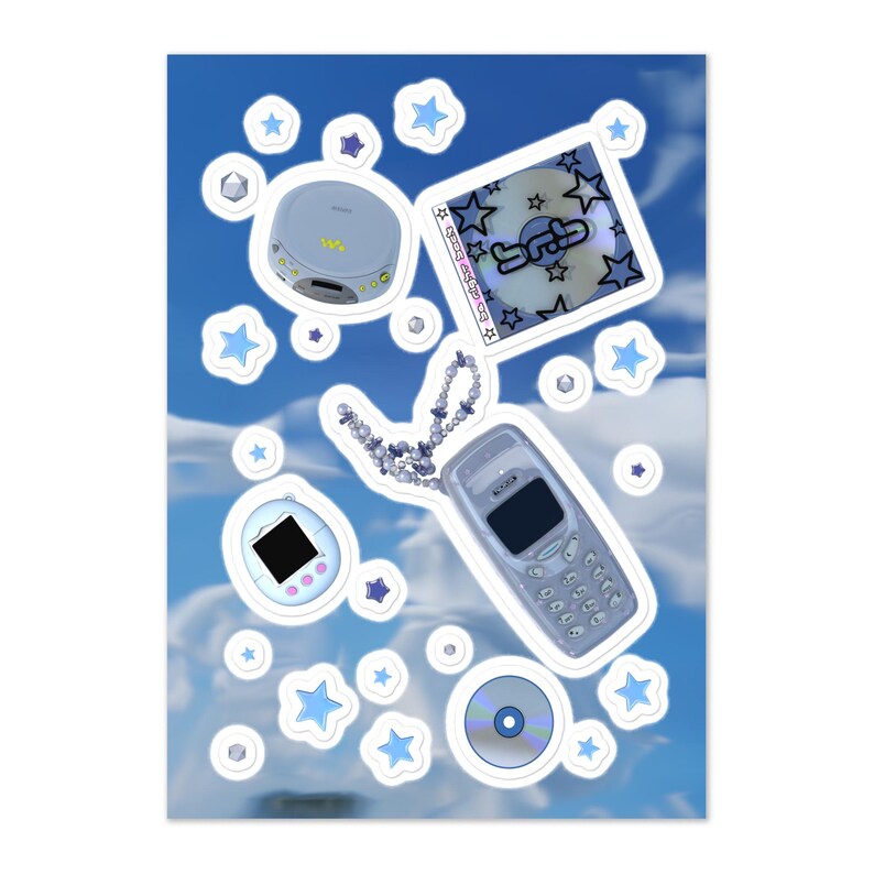 Y2K TECHGIRL STICKER SHEET - Etsy