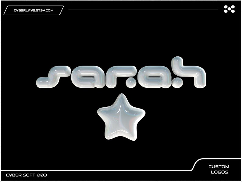 Custom Y2k Style 3D Chrome Logo With Loop Animation, Vtuber, Twitch ...