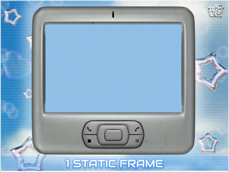 Twitch Streaming Y2K Static cellphone Cyber Silver Camera Frame Y2kcore ...