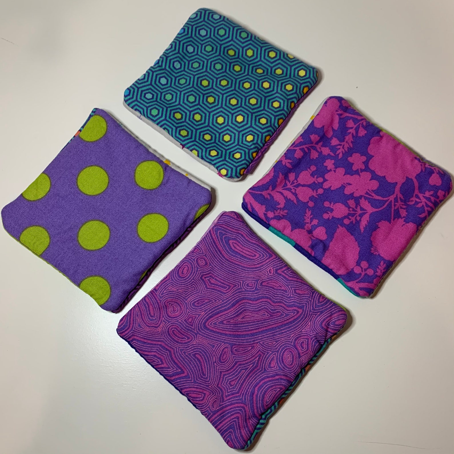 Set of 4 Handmade Fabric Coasters | Etsy