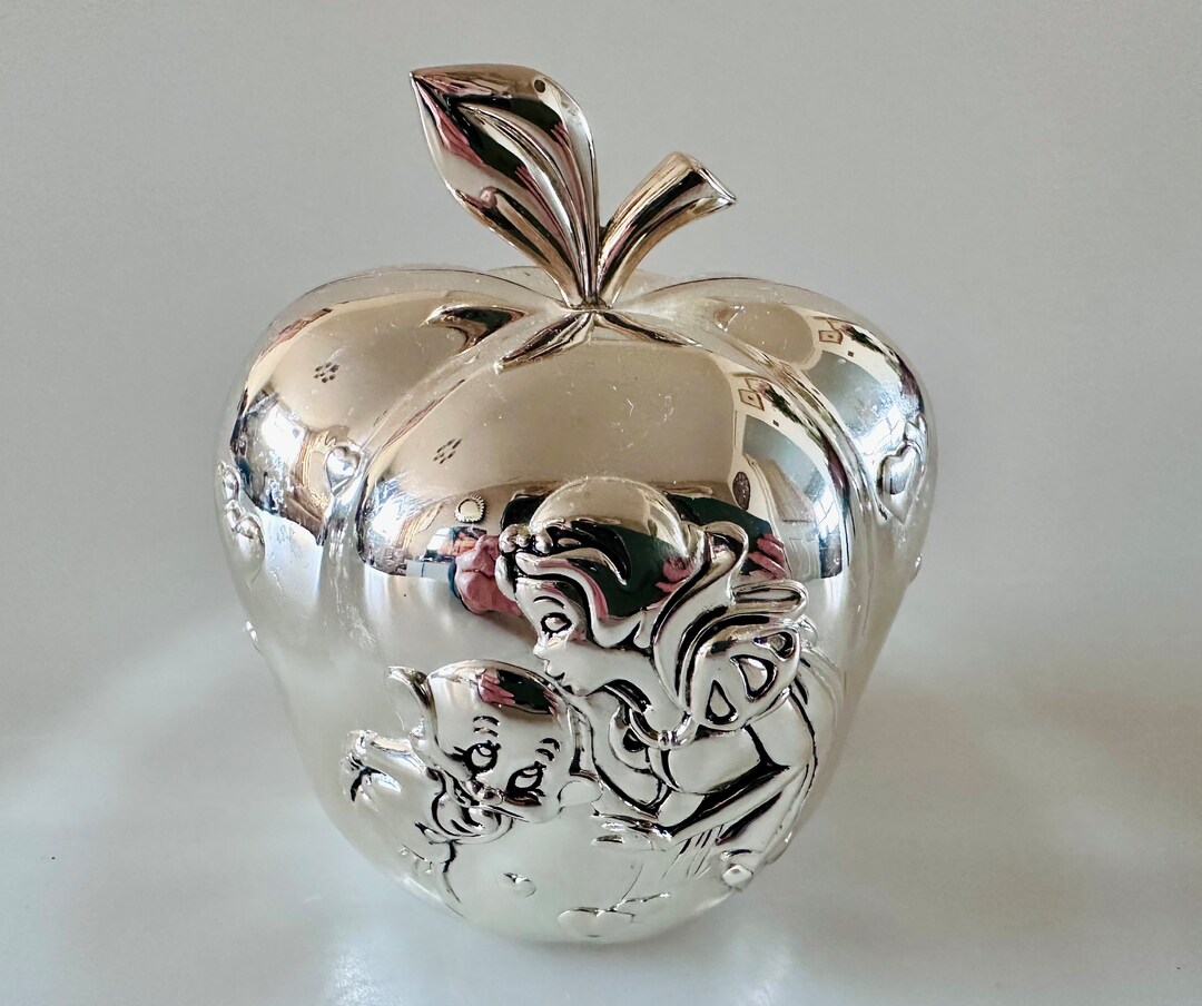 Rare Walt Disney Vintage Snow White Silver Plated Apple Money Box ...