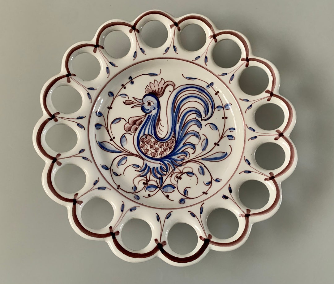 Vintage Anfora Agueda Portuguese Ceramic Display Plate, Hand Painted ...
