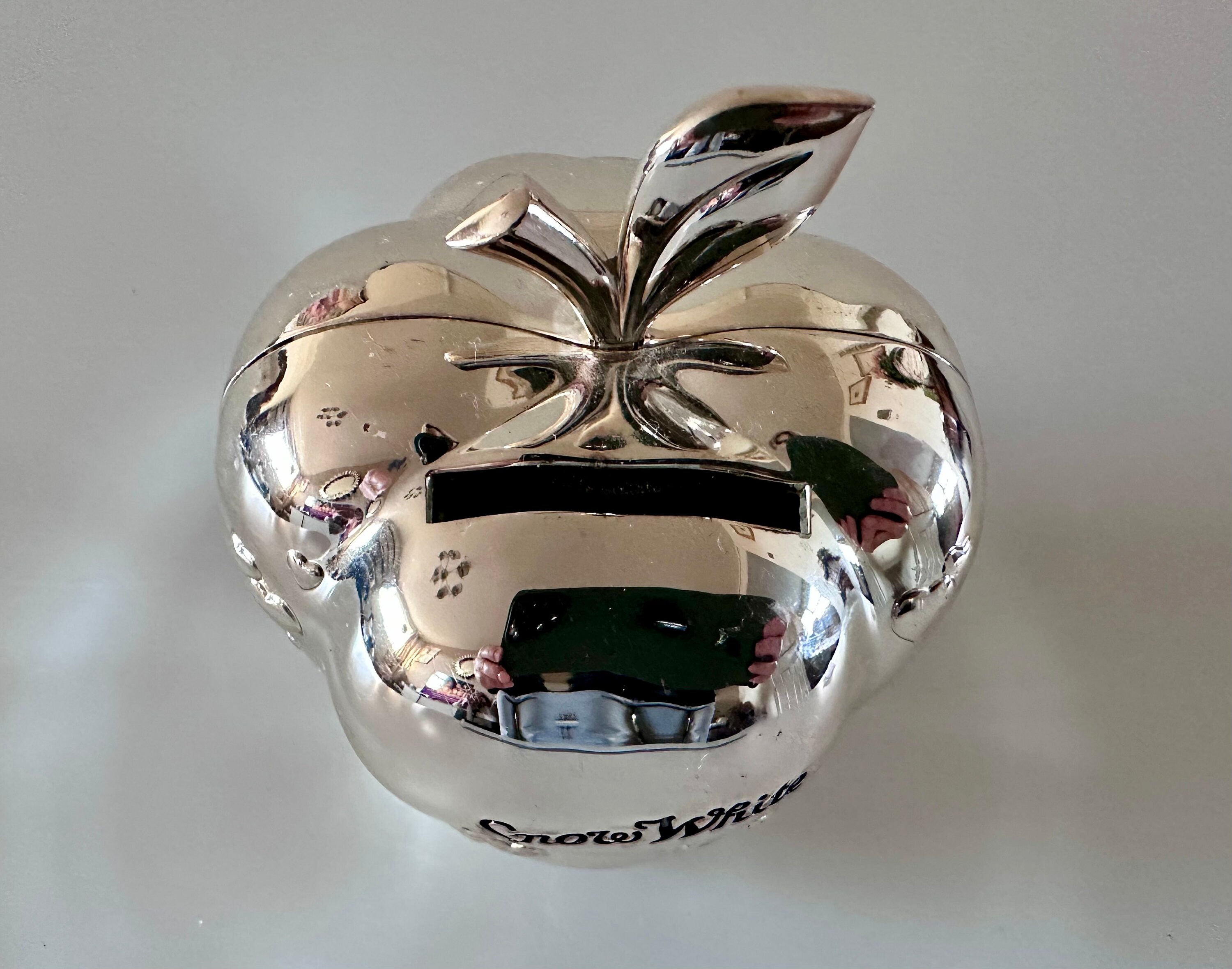 Rare Walt Disney Vintage Snow White Silver Plated Apple Money Box ...