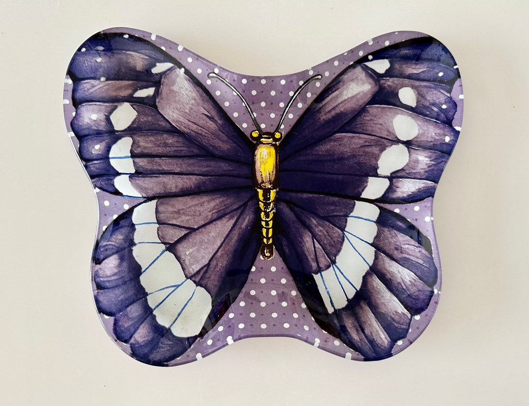 Glass Butterfly Shaped Dish Plate Bowl, Vintage, Home Decor, Gifts for ...