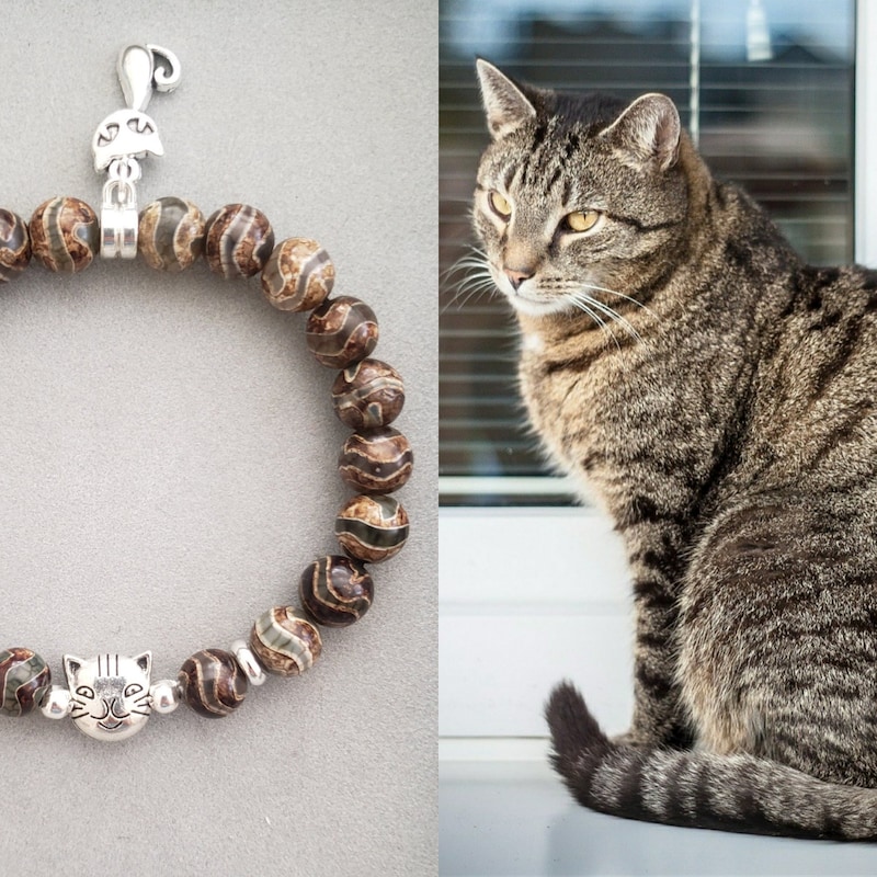 Cat Crystal Bead Bracelet - Etsy