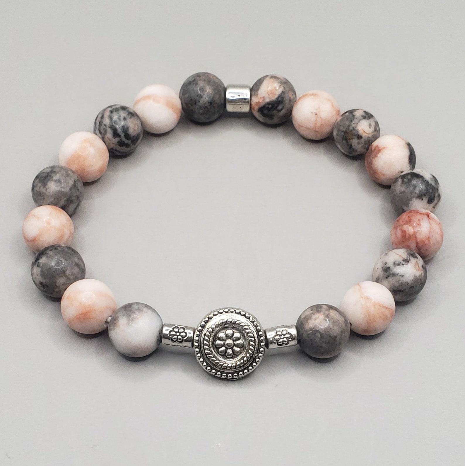 Pink Zebra Jasper Bracelet, Zebra Jasper Bracelets, Mother's Gift ...
