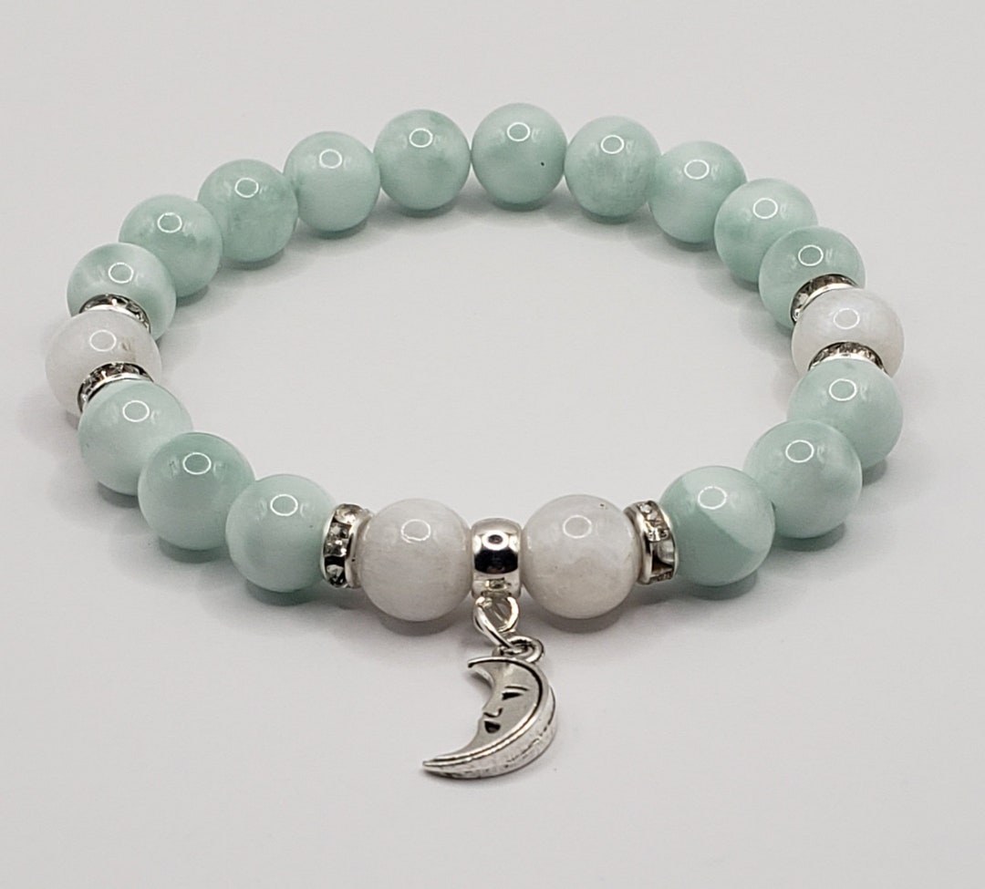 Moonstone Bracelet | Green Moonstone | Natural Moonstone | Gemstone ...