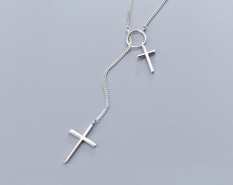 Dangle Cross Necklace - Etsy