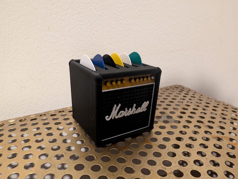 PERSONALISABLE Mini Guitar Amp Pick Holder Marshall - Etsy