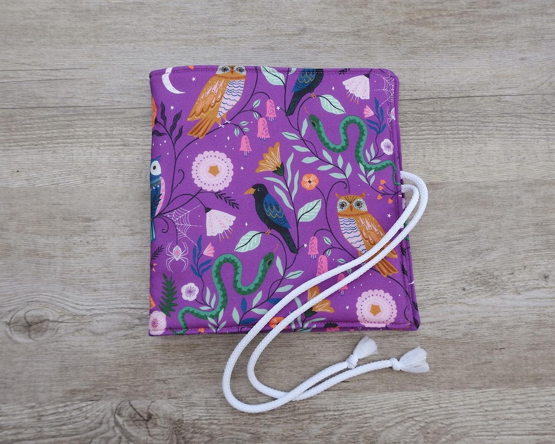 Crochet Hook Roll, Owls, Crows, Snakes, Flowers and Cobwebs, Gothic ...