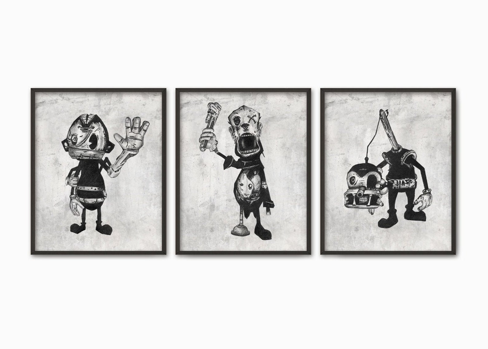 Butcher Gang Printable Fan Art Poster Set of 3 Bendy and the | Etsy