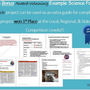 Science Fair Project Experiment Planner Guide With Bonus Example ...