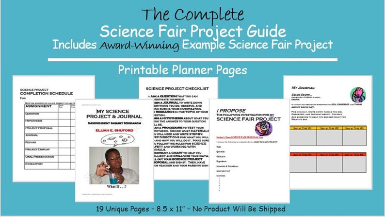 Science Fair Project Experiment Planner Guide With Bonus Example ...