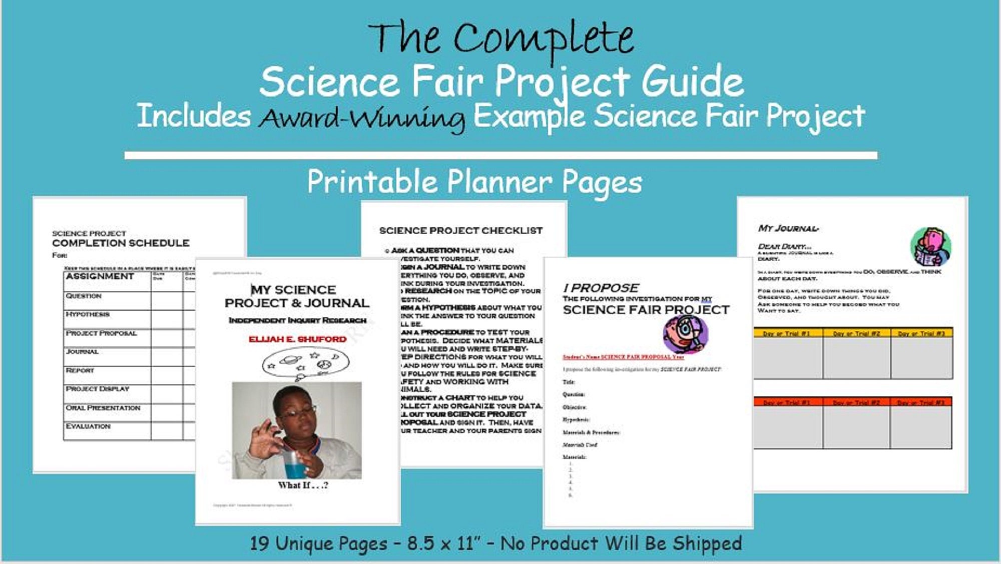 Science Fair Project Experiment Planner Guide With Bonus Example ...