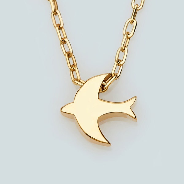 Gold Bird Pendant - Etsy