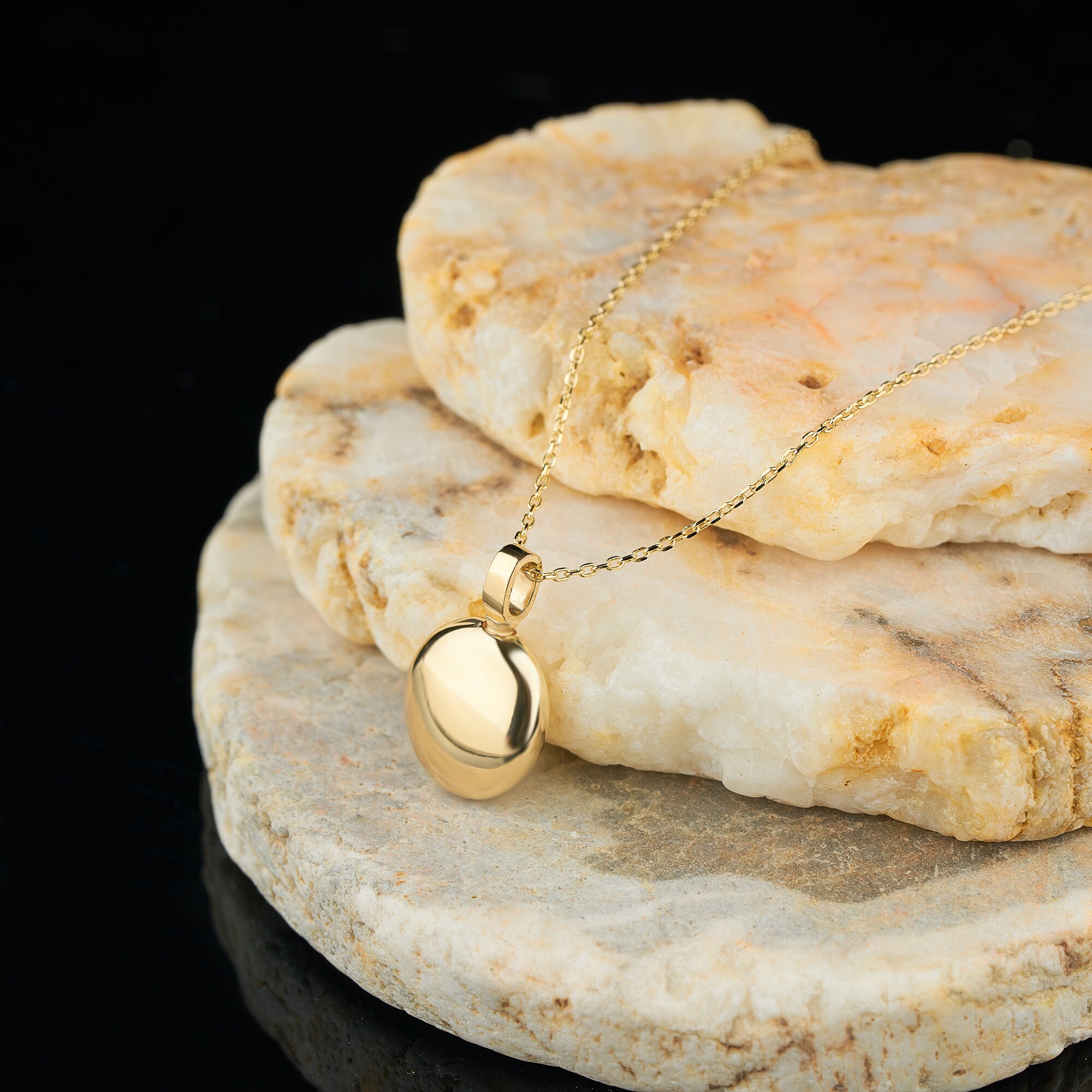 Ash Holder Round Urn 14K Gold Necklace, Personalized Cremation Disc ...