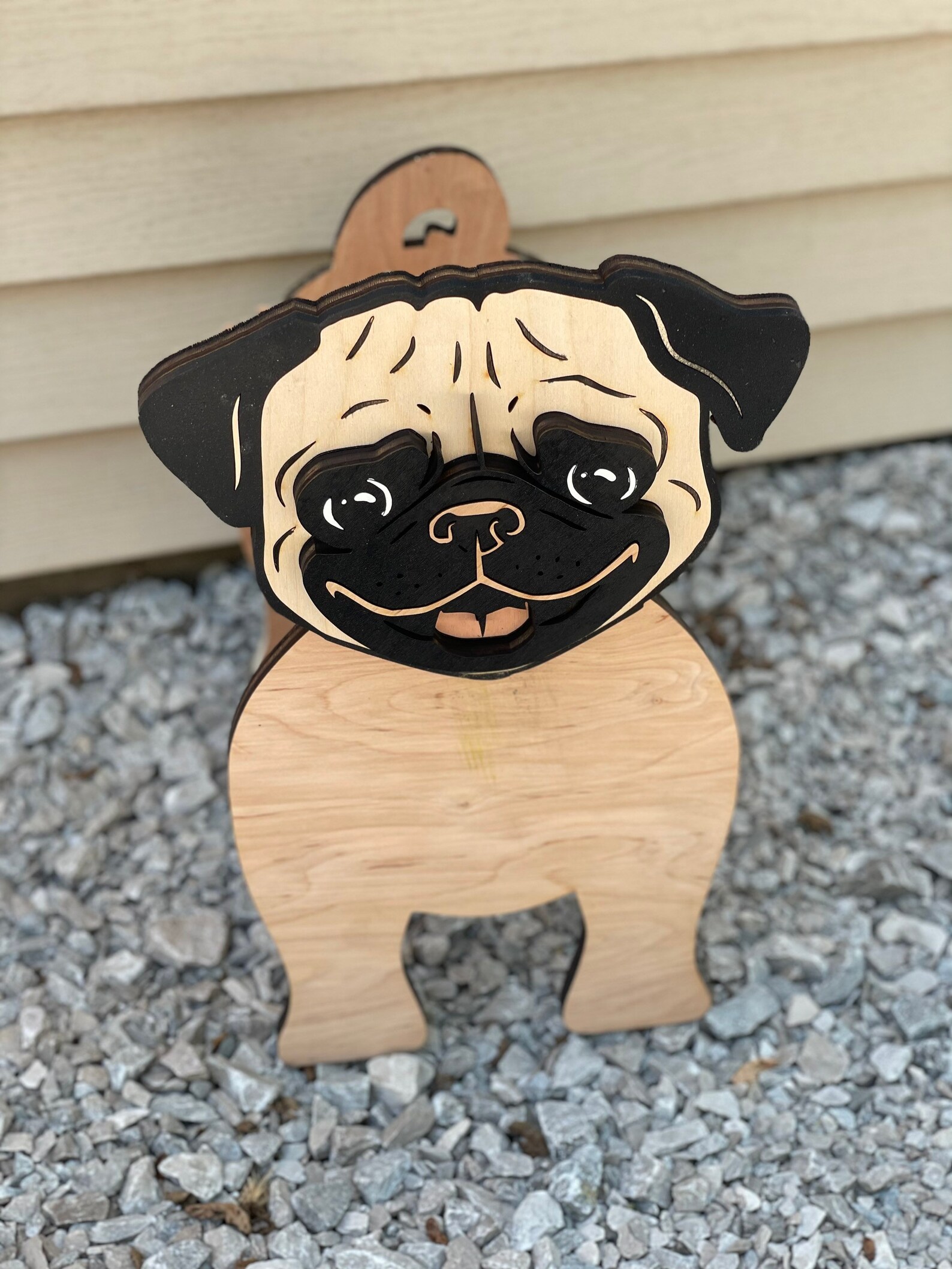 Pug Planter Hand-crafted Pug Decor Wooden Pug Planter - Etsy
