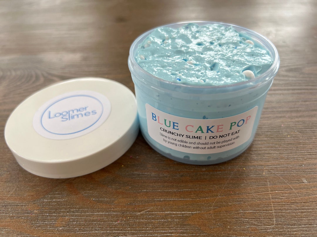 Blue Cake Pop Slime Birthday Cake Scented Crunchy Slime 7 Oz - Etsy