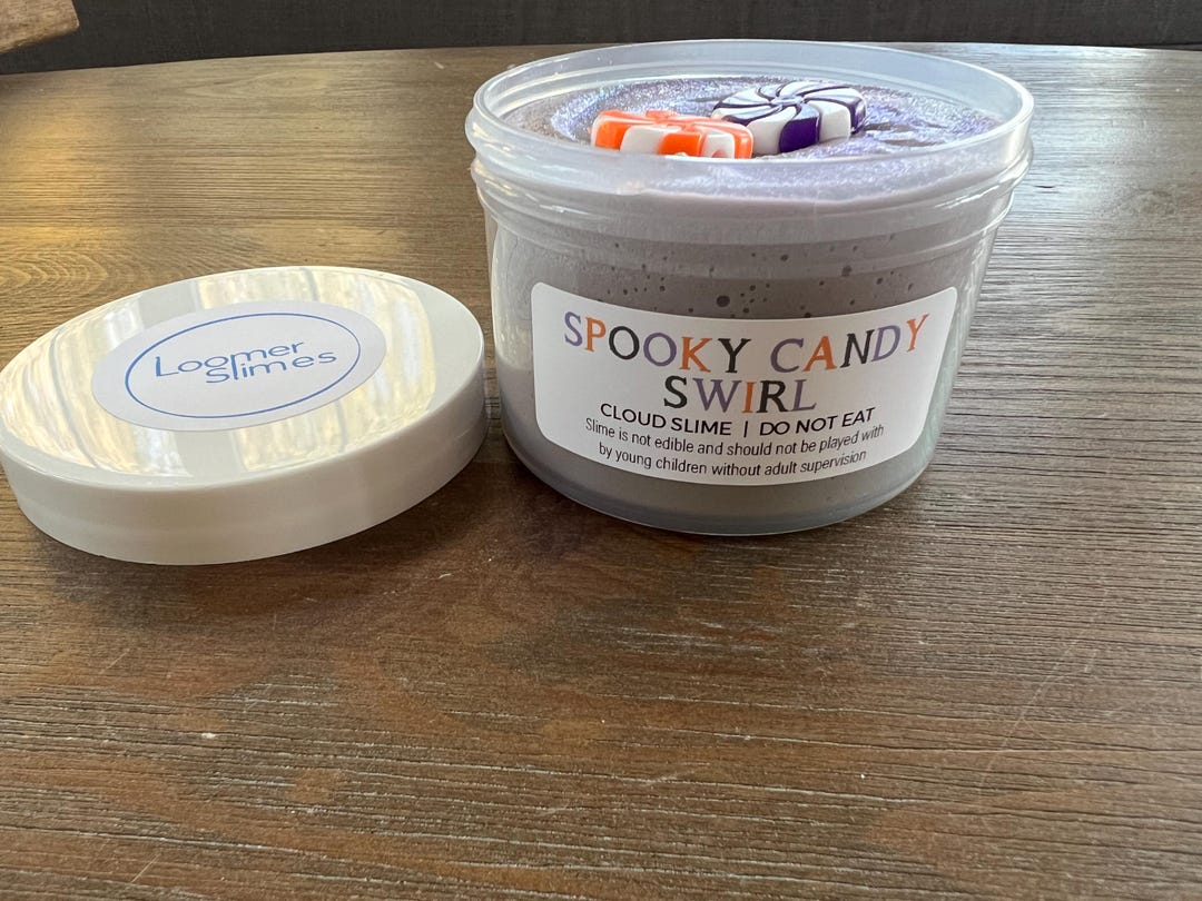 Spooky Candy Swirl Slime - Candy Scented - Cloud Slime - Halloween ...