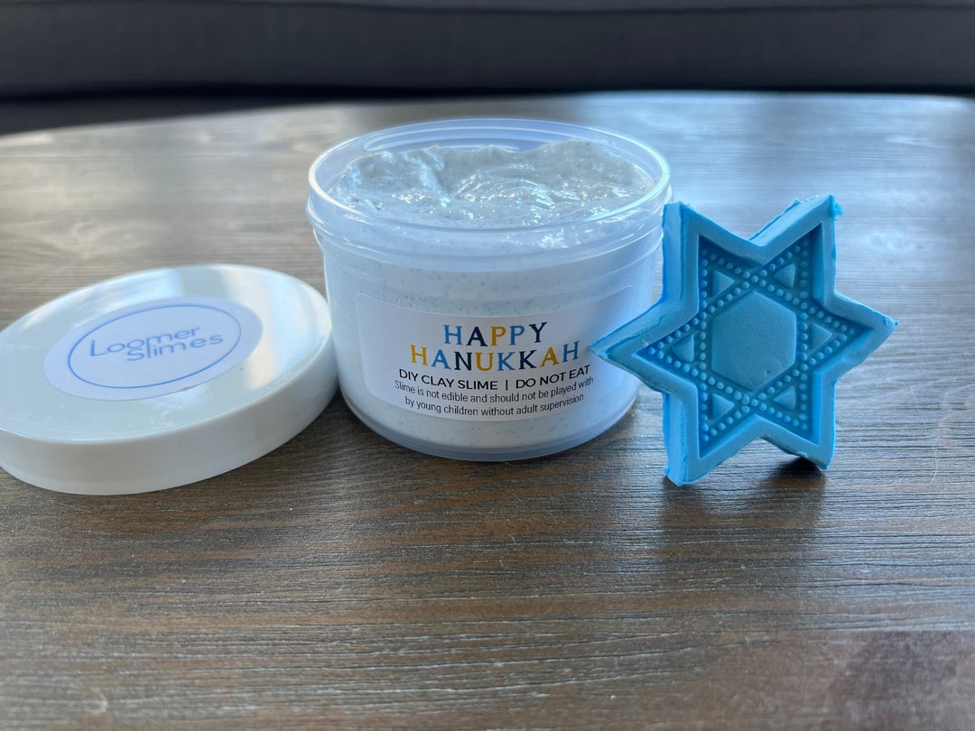 Happy Hanukkah Slime - Sweetly Scented - DIY Clay Slime - Hanukkah ...