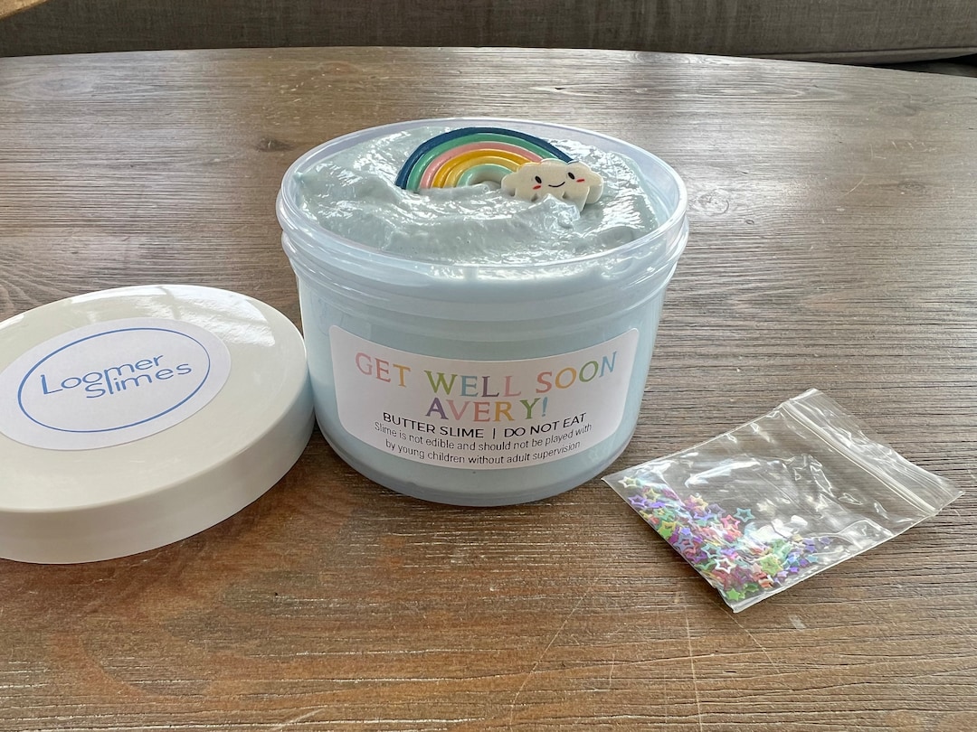 Get Well Soon Personalized Slime - Butter Slime - Rainbow Charms ...