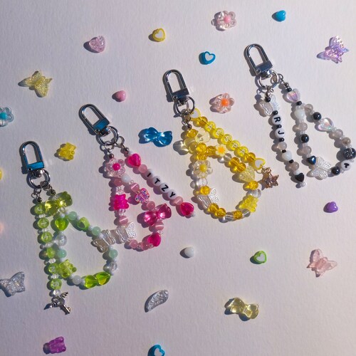 Pink K-pop Beaded Bias Charm / Keychains / Phone Lanyard - Etsy