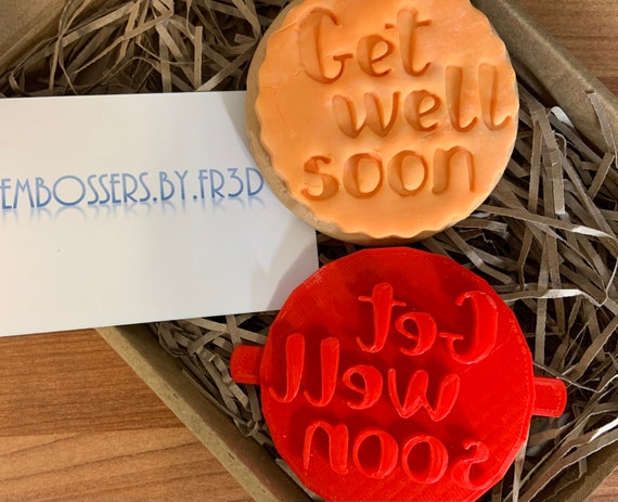 Get Well Soon Embosser Stamp Fondant Icing Cupcake Cutter - Etsy