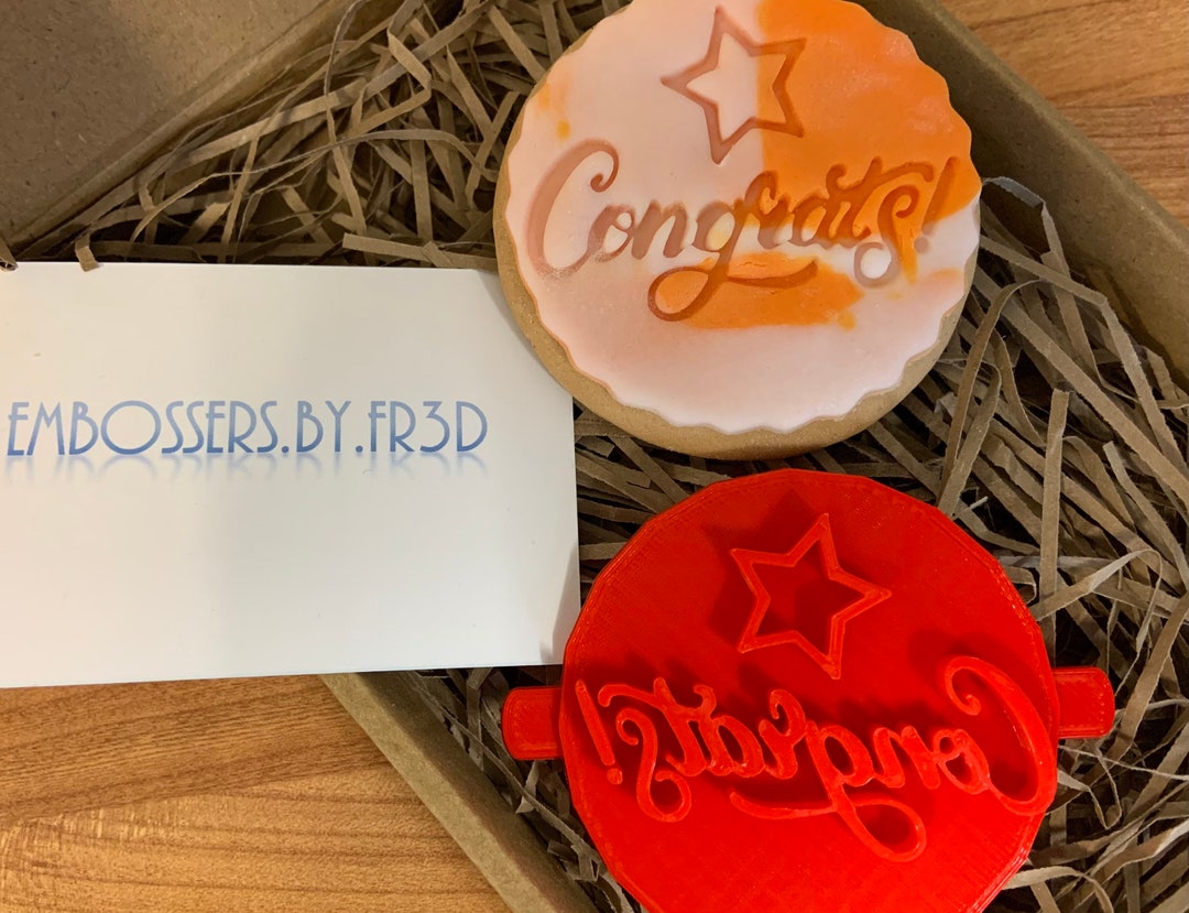 Congratulations Embosser Stamp Fondant Icing Cupcake Cookie Cutter ...