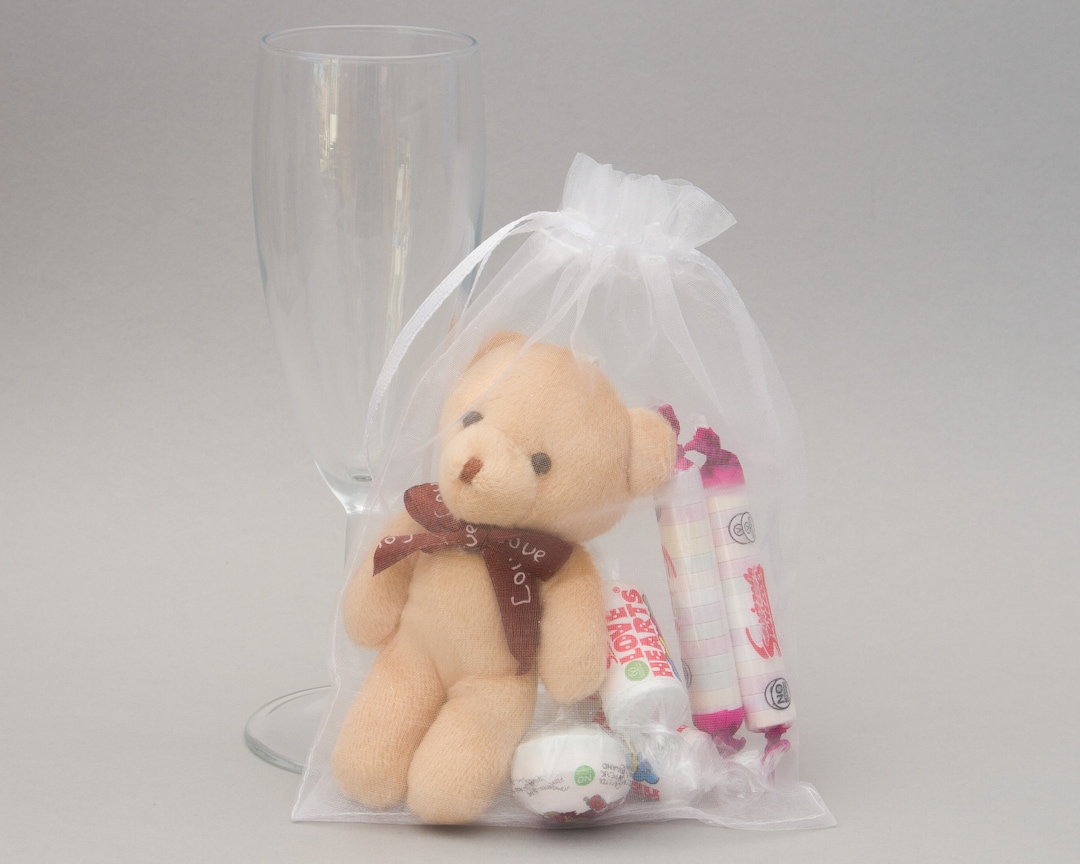 Teddy Bear Wedding Favour / Birthday Party Bag 12cm Cute Plush Bear and ...