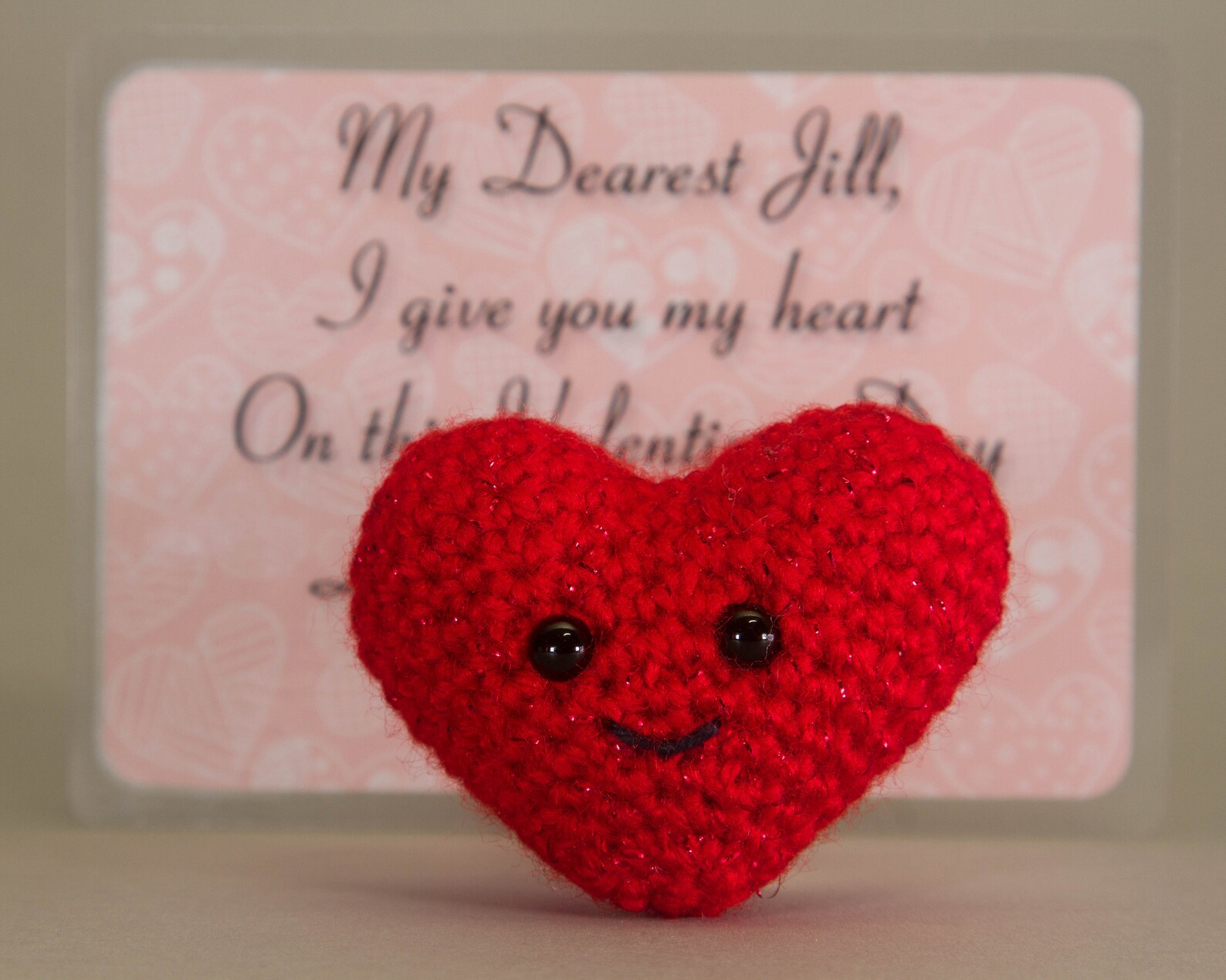 Cute Crochet Love Heart Pocket Hug With Personalised Message | Etsy