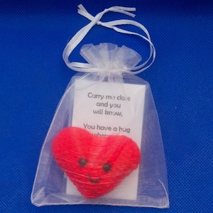 Cute Crochet Love Heart Pocket Hug With Personalised Message and Key ...