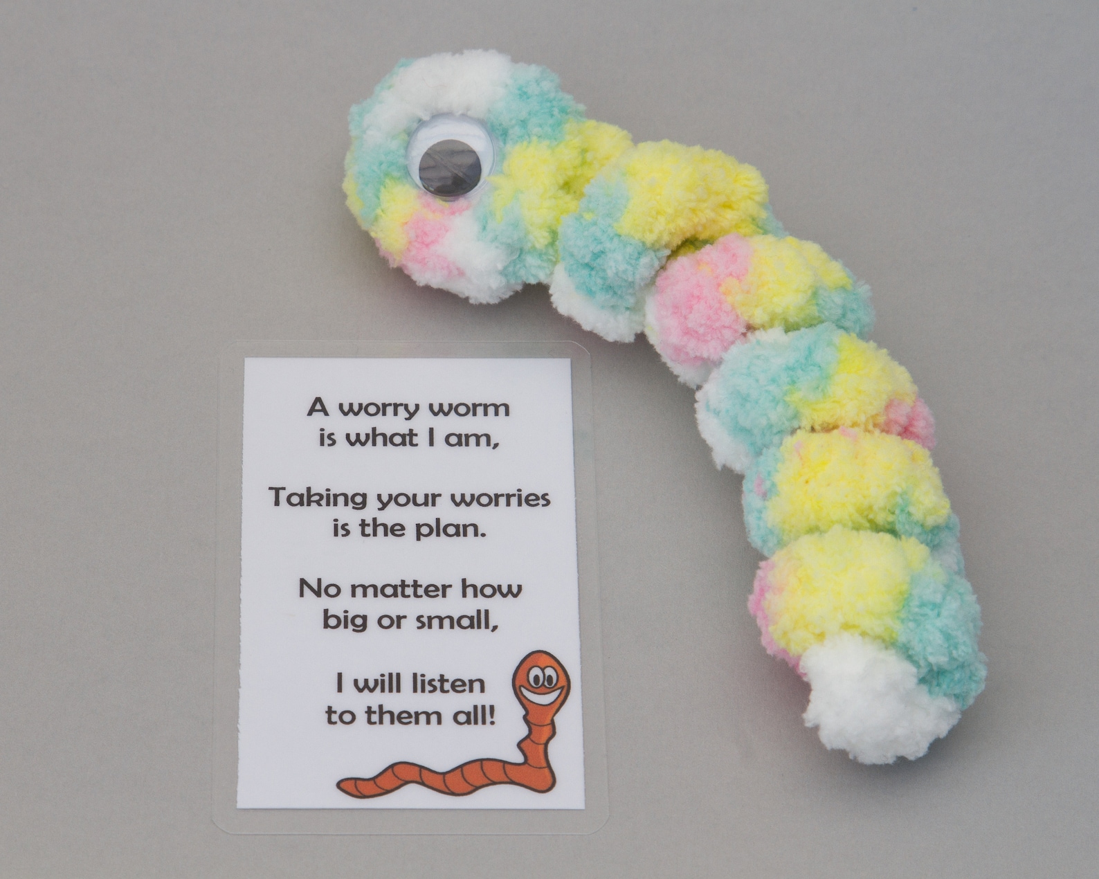 Jumbo Super Soft Furry Pet Worry Worm, Fidget Toy Ideal for Mindfulness ...