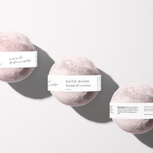 Editable Bath Bomb Label Template, Wrap Around Bath Bomb Label, Circle ...